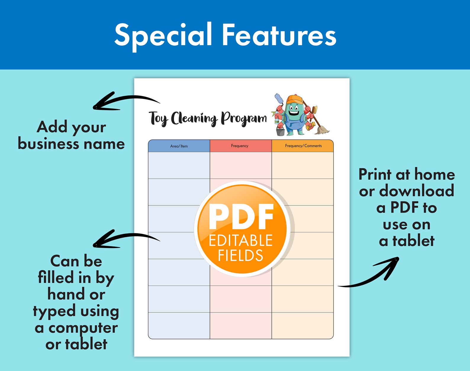Cleaning Checklist & Schedule Forms Bundle for Daycare, Home Daycare ...