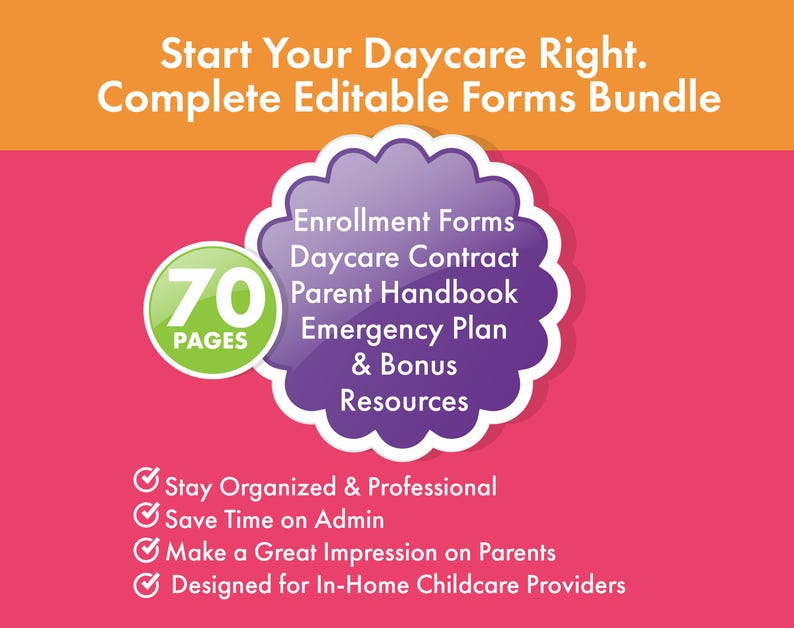Editable Daycare Forms Bundle | Canva Starter Kit With Contract ...