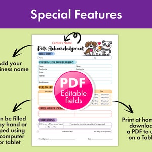 Pet Friendly on Premises Form - Complete Your Daycare Setup With Our ...