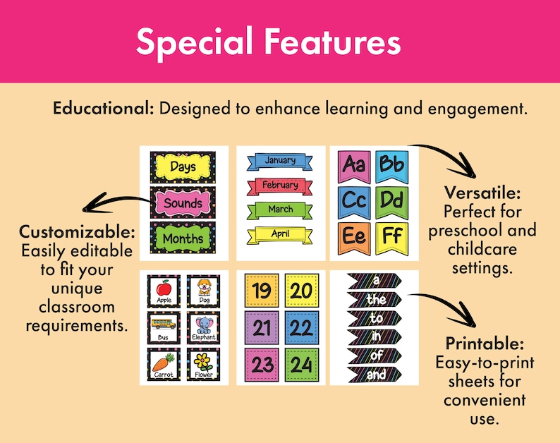 Colorful Focus Wall | Circle Time Board | Bulletin Board Kit ...