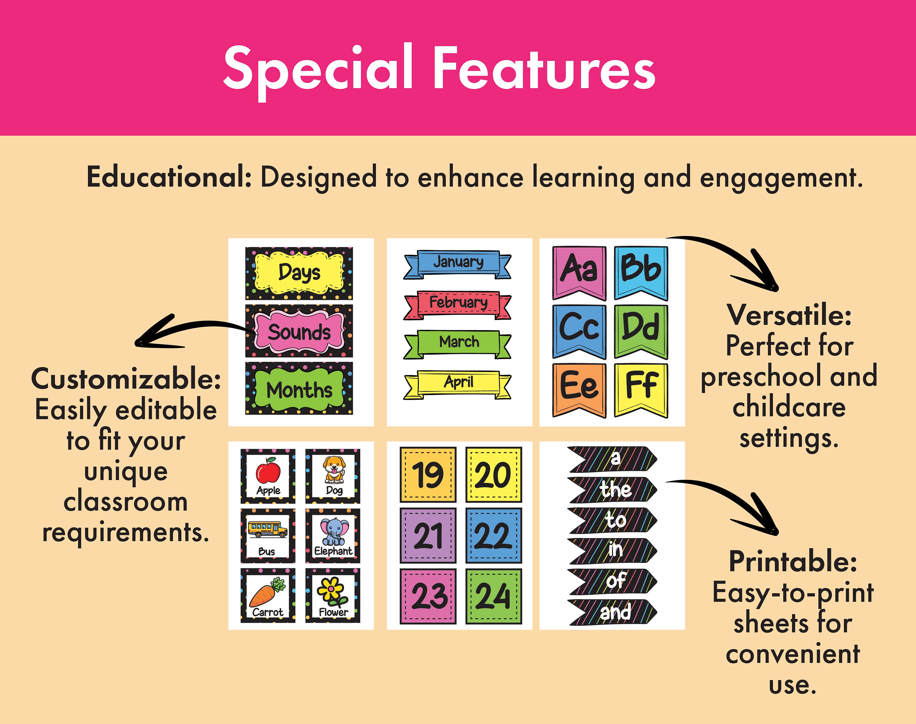 Colorful Focus Wall | Circle Time Board | Bulletin Board Kit ...