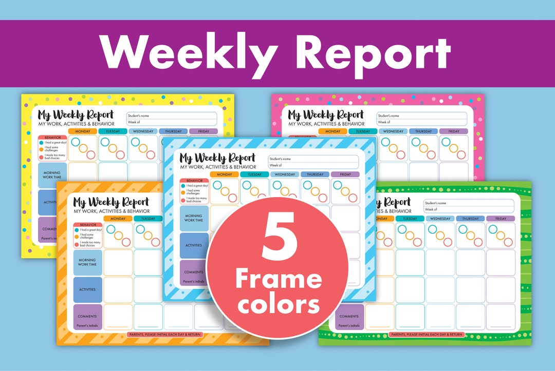 Daycare Behavior Chart: Printable Preschool Weekly Report ...