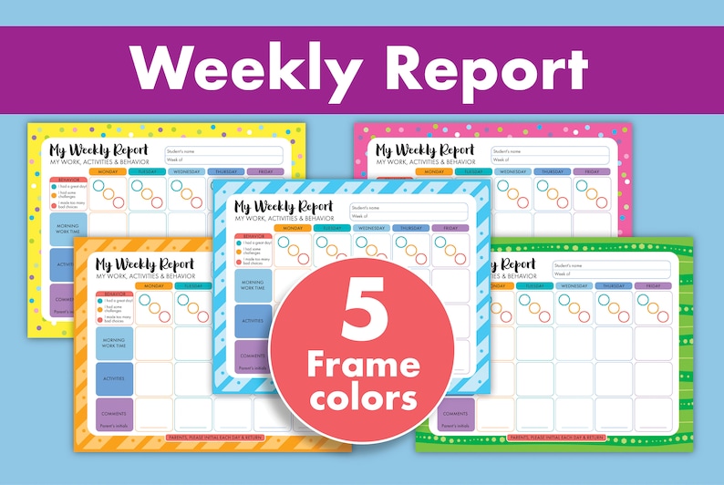 Daycare Behavior Chart: Printable Preschool Weekly Report ...