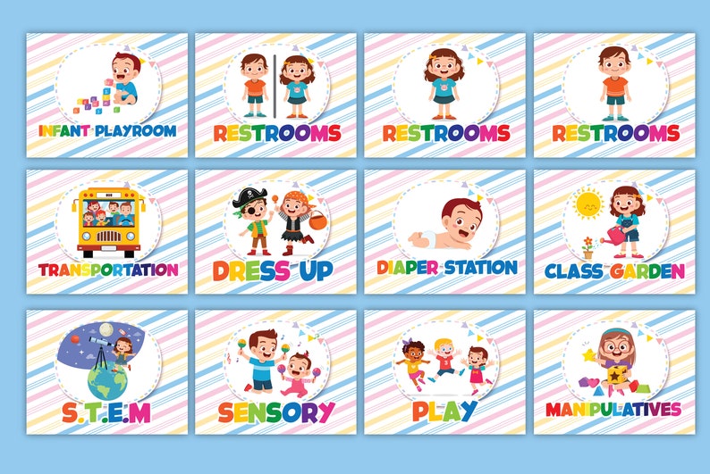 Complete Center Signs Set 35 PDF Printable Posters for Daycare ...