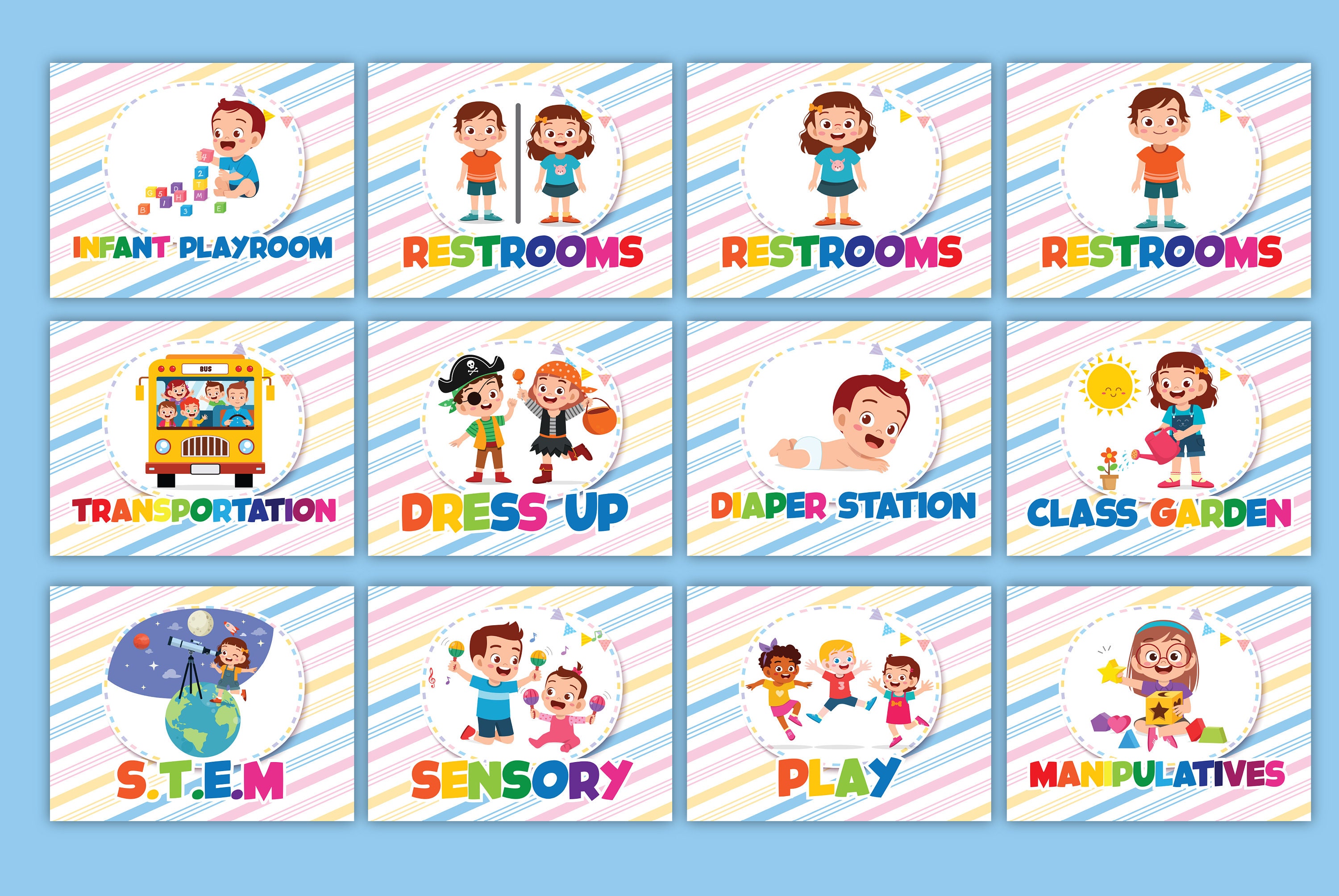 Complete Center Signs Set 35 PDF Printable Posters for Daycare ...