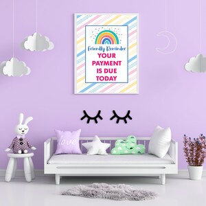 Payment Due Sign | Every Friday Payment Reminder | Digital Download for ...