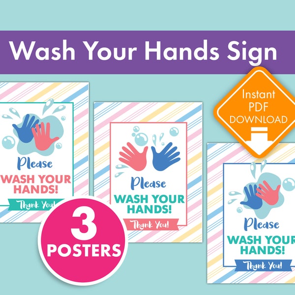 Wash Your Hands Sign - Etsy