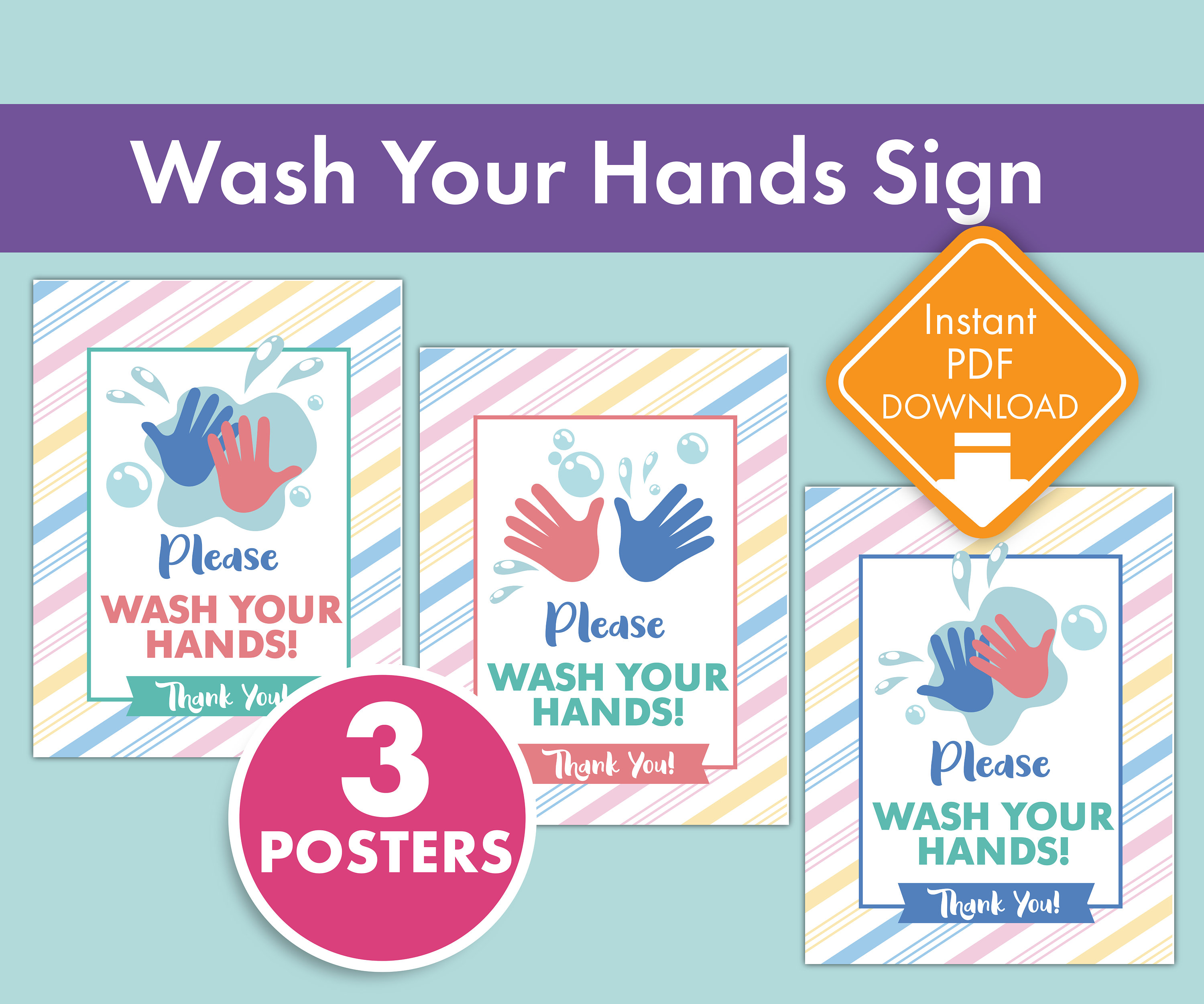 WASH YOUR HANDS - Daycare Printable Please Wash Your Hands Sign ...