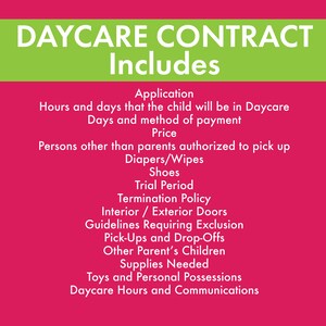 Childcare Daycare Contract Fully Editable Enrollment - Etsy