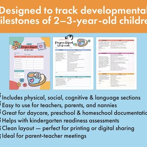2–3 Year Old Toddler Progress Report | Editable Fillable PDF ...