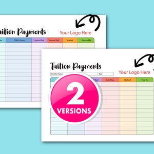 Tuition Payment Tracker | Report Form for Daycare, Childcare, Preschool ...