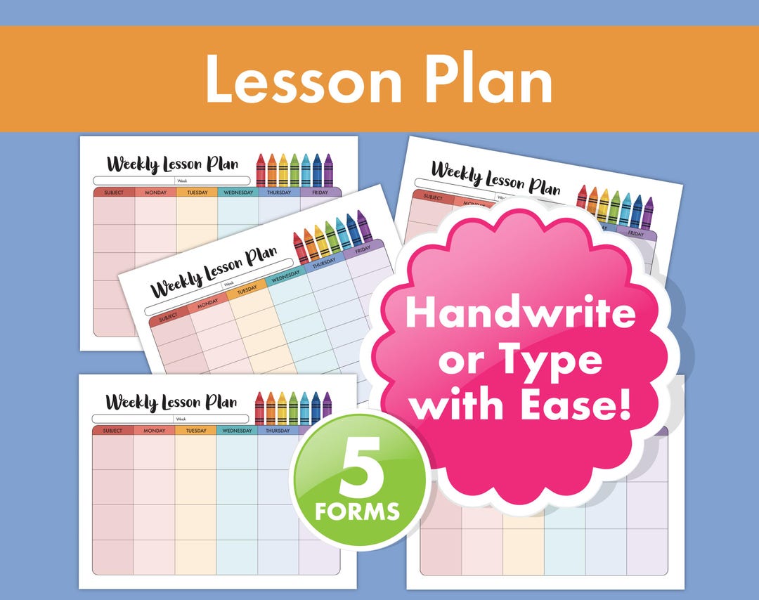 Weekly Lesson Plan Bundle Forms for Preschool, Childcare, Homeschool ...