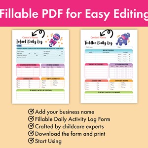 Baby Log and Toddler Schedule Report Bundle - Daycare Forms, Childcare ...