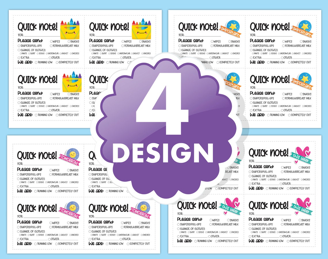 Quick Note - Teacher's Request Form - Perfect for Daycare, Childcare ...