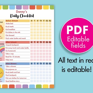 Daily Routine Responsibility Chart, Homeschool Planner to Do List, Kids ...