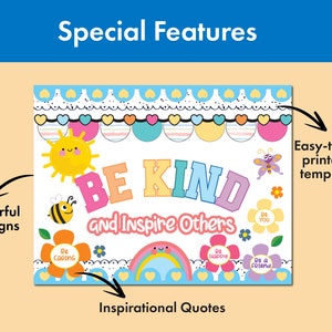 Be Kind Bulletin Board Printable | Kindness Classroom Decor ...