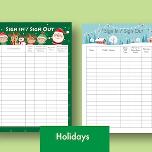 Year Round Daycare Sign in and Out Forms - Stay Organized With Style ...