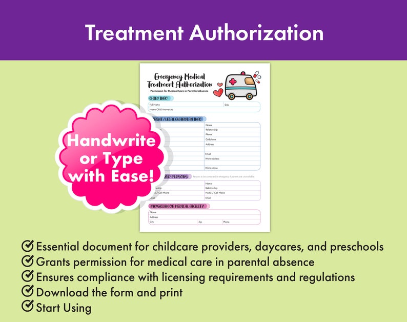 Emergency Medical Authorization Form: Essential Parental Permission for ...
