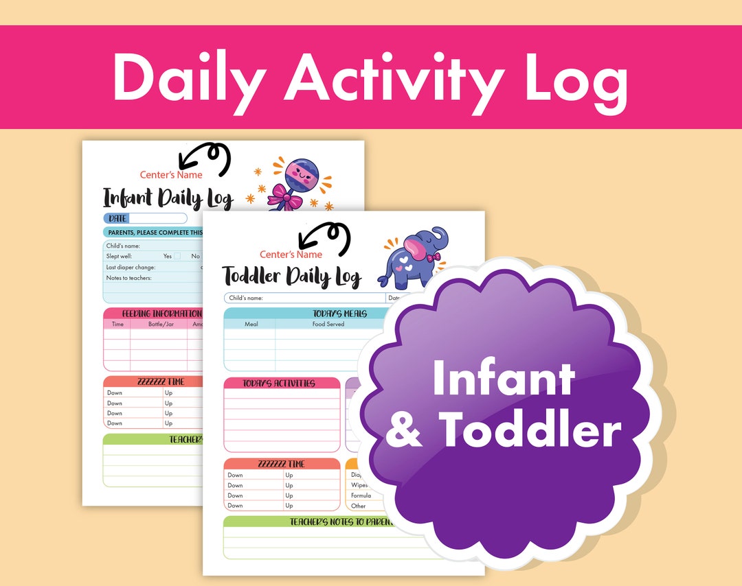 Baby Log and Toddler Schedule Report Bundle - Daycare Forms, Childcare ...