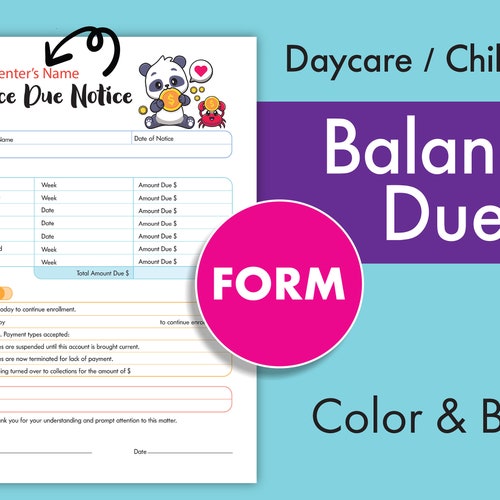 Balance Due Notice Late Payment Tuition Statement Perfect - Etsy