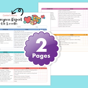 4 to 8 Months Progress Report Form - Developmental Milestone Tracker ...