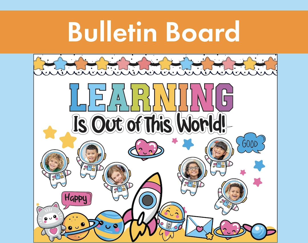Galaxy Bulletin Board Kit - Astronaut and Star Photo Display ...