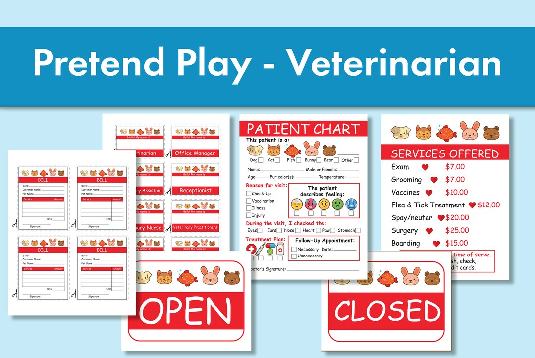 Pretend Play Veterinarian. Play With Pet, Pets, Doctor, Dog, Cat ...