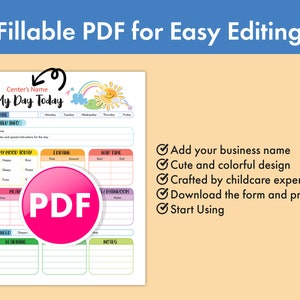 Toddler & Baby Daily Report Sheet - Childcare Routine - Baby Daily Log ...