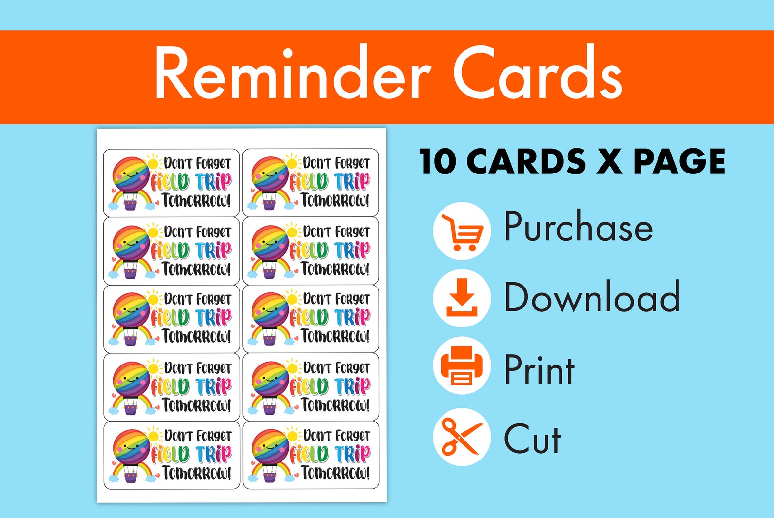 Colorful Reminder Cards, Daycare, Preschool, Childcare, Kids, Child ...