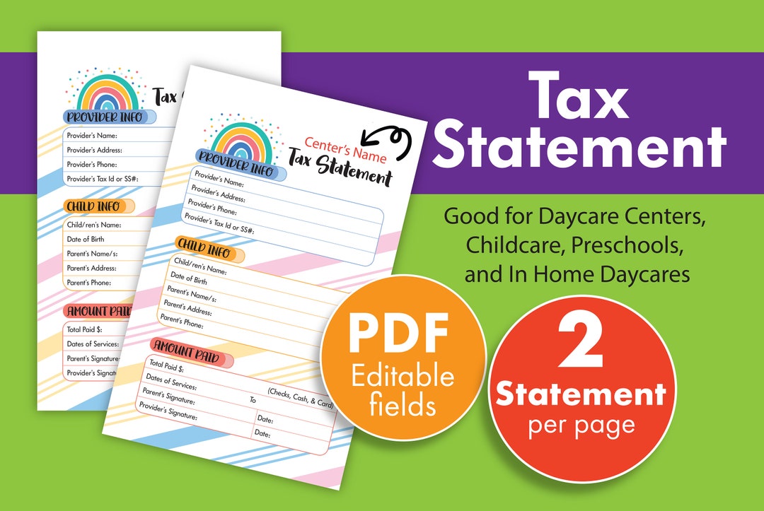 Year-end Tax Statement Receipt Form Tuition Receipt Template for ...