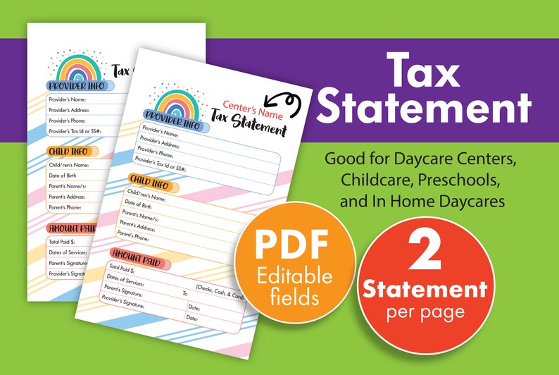 Year-end Tax Statement Receipt Form Tuition Receipt Template for ...