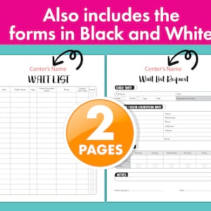 Childcare Waitlist Request Form - Ideal for Daycare, Preschool, In-home ...