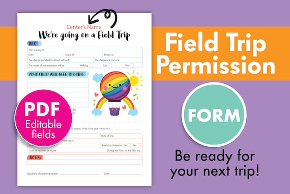 Field Trip Permission Slip For Daycare