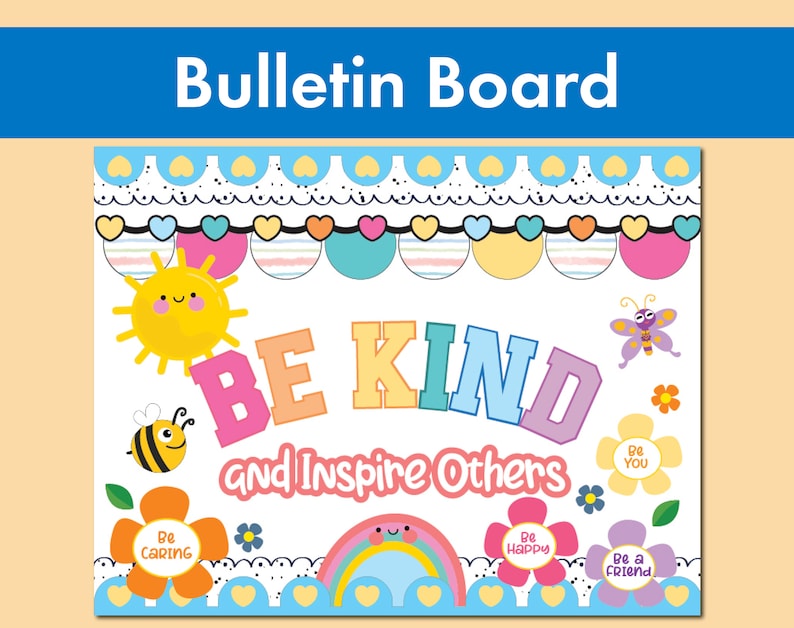 Be Kind Bulletin Board Printable | Kindness Classroom Decor ...