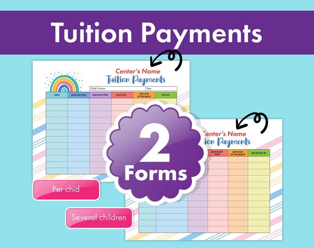 Tuition Payments Report Form - Rainbow Payments Form for Daycare ...