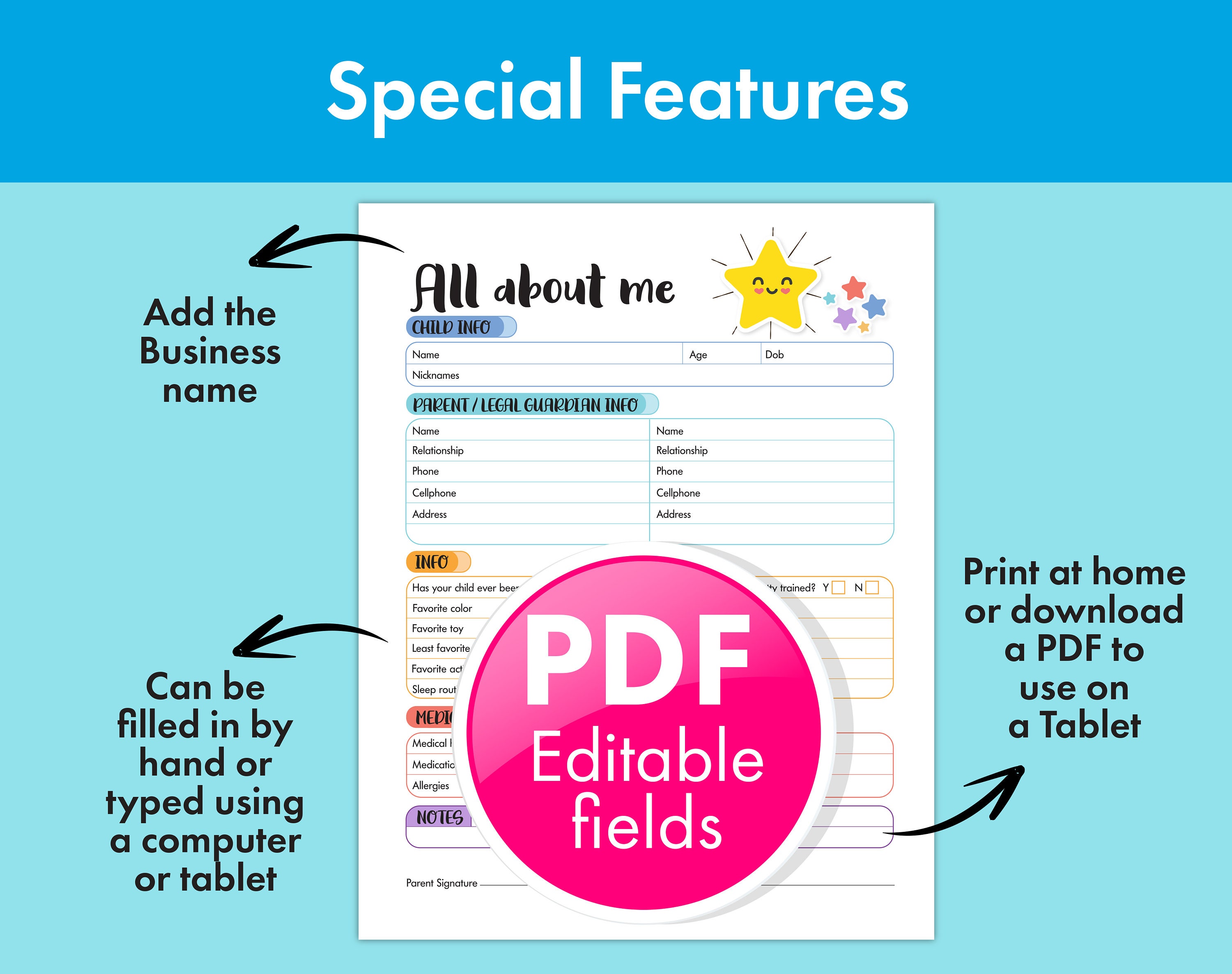 All About Me - Get to Know Me - All About My Child - Perfect for ...