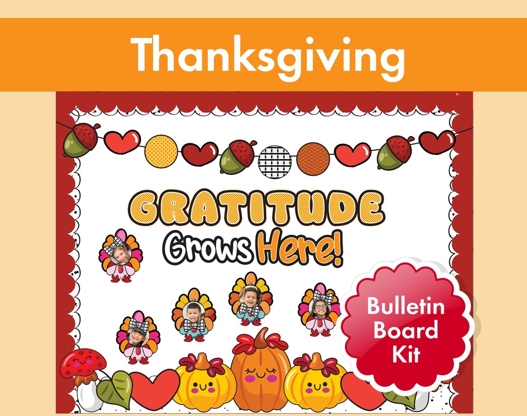 Thanksgiving Bulletin Board Kit | Classroom Thanksgiving Decor | Fall ...