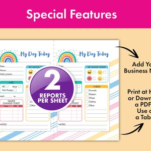Daily Report Form for Daycare - Ideal for Nanny, Childcare Providers ...