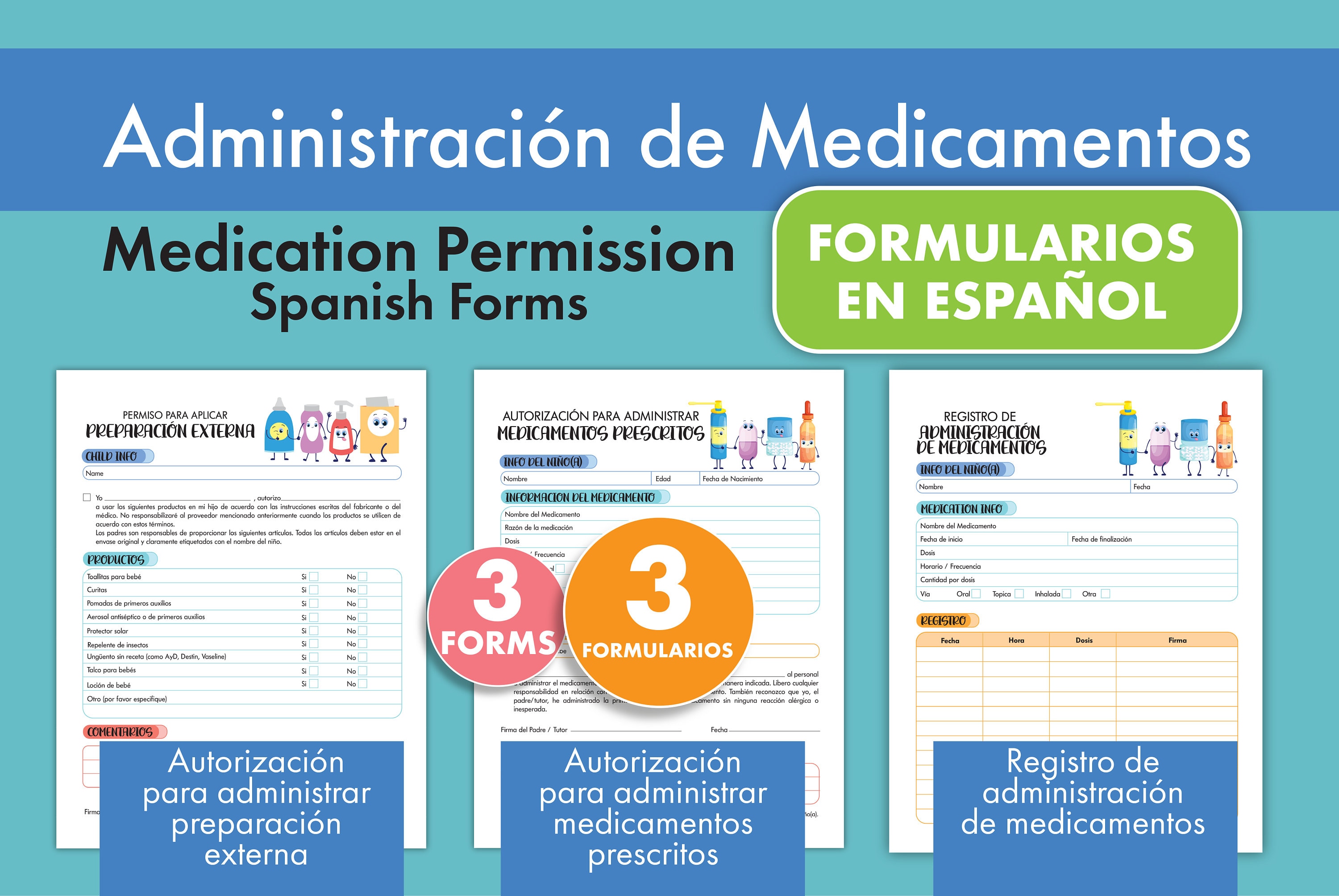 Daycare Medication Forms. Medication Authorization Form, Prescription ...