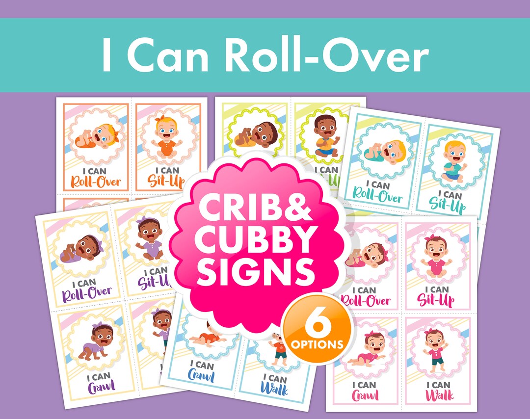 I Can Roll Over Developmental Sign - Nursery Milestone Display ...