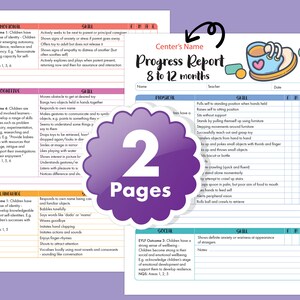 8 to 12 Months Progress Report Developmental Milestones and Fillable ...