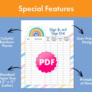 Sign in and Out Form - SIGN IN/OUT Log Sheet - Daycare, School ...