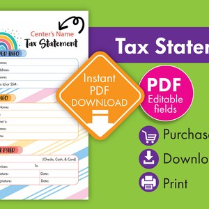 Year-end Tax Statement Receipt Form Tuition Receipt Template for ...