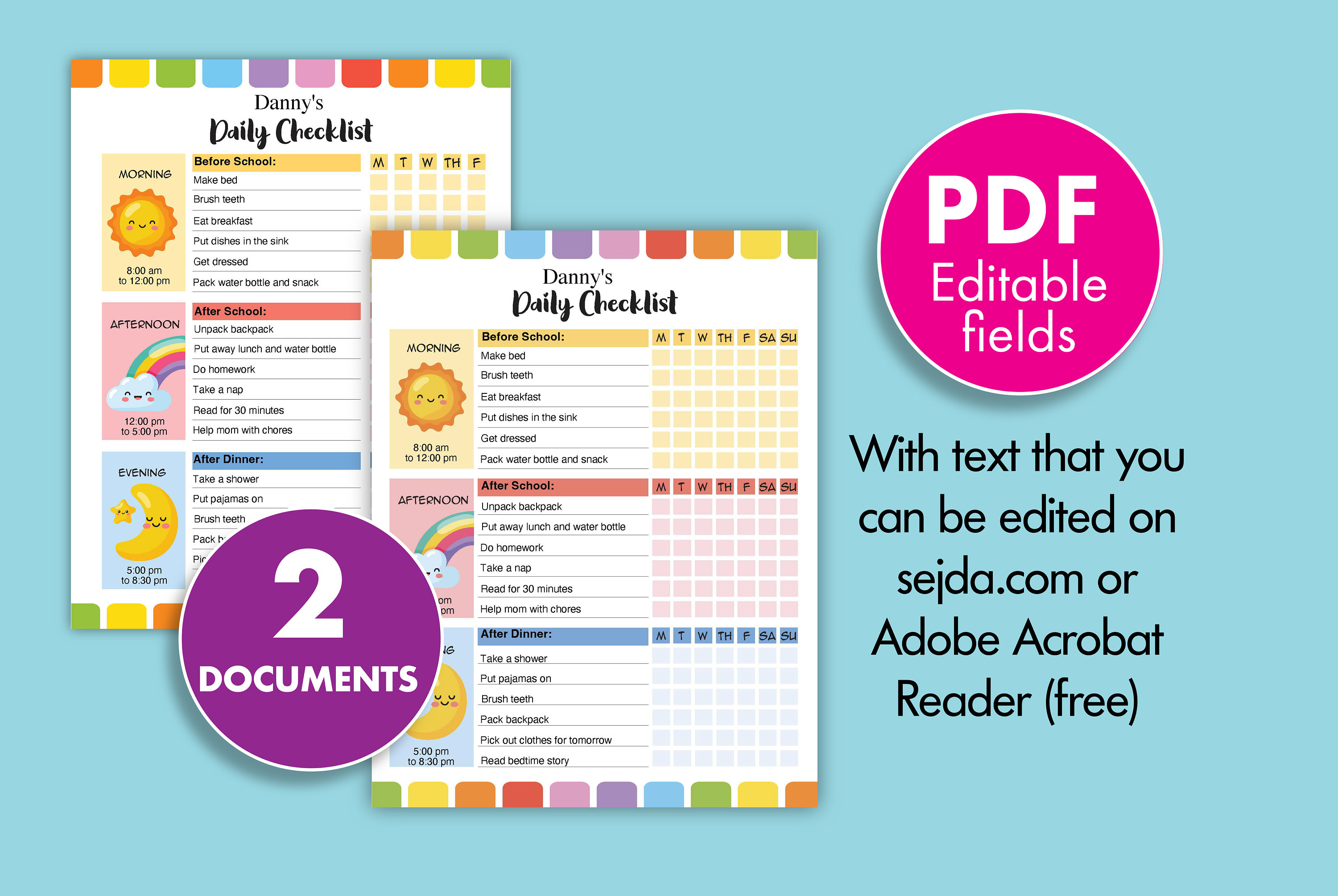 Daily Routine Responsibility Chart, Homeschool Planner to Do List, Kids ...