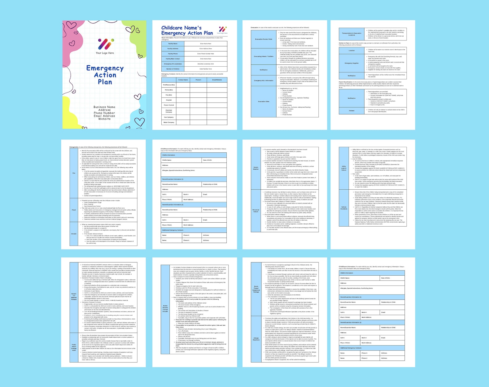 Emergency Plan Template for Daycares, Childcare and Preschools ...