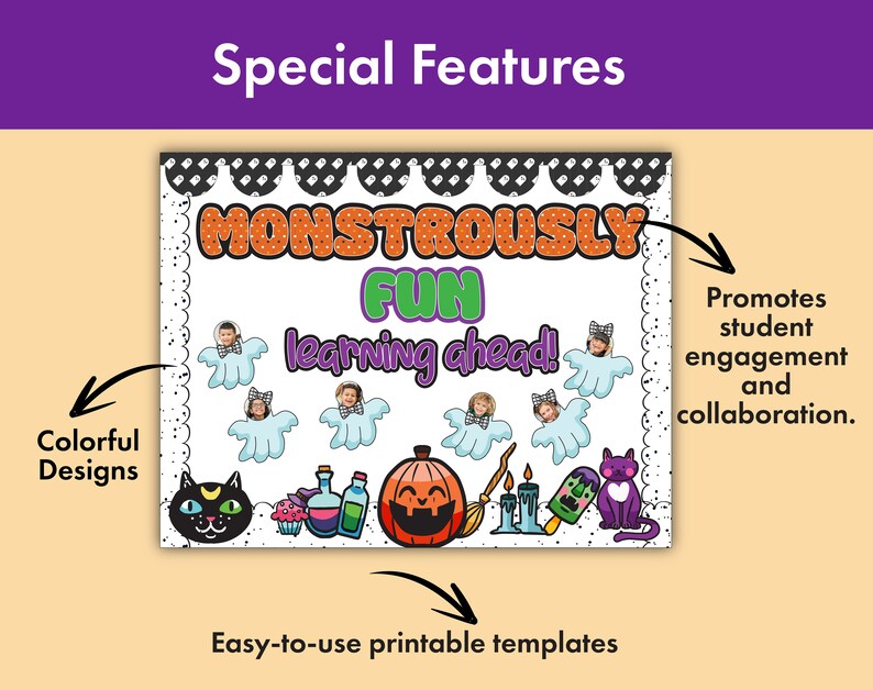 Halloween Ghost Bulletin Board Kit Fun Student Activities for Classroom ...