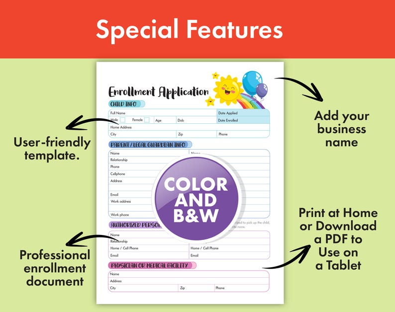 Simplified Enrollment Application Form - Streamline Your Daycare ...