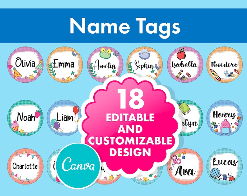 Customizable Name Tags for Preschool, Daycare, Childcare Center ...