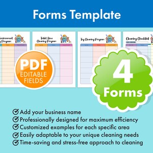 Cleaning Checklist & Schedule Forms Bundle for Daycare, Home Daycare ...