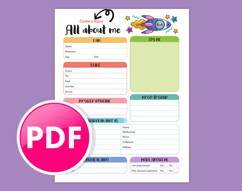 Discover Your Child's World: All About My Child Forms - Get to Know Me ...